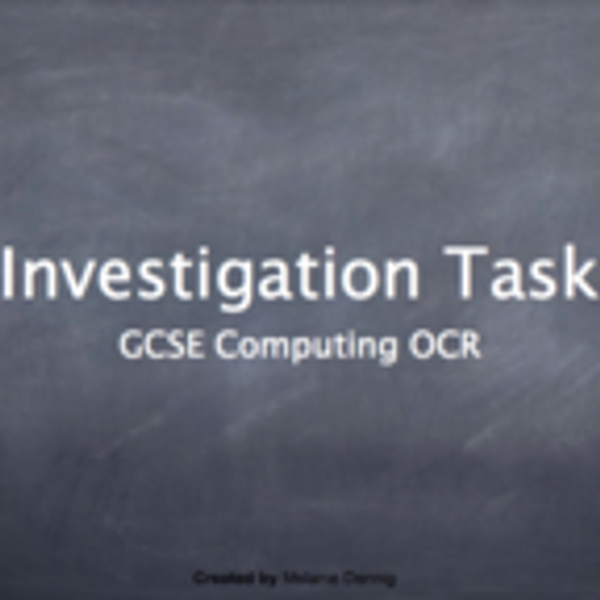 OCR GCSE Investigation Task Guidance